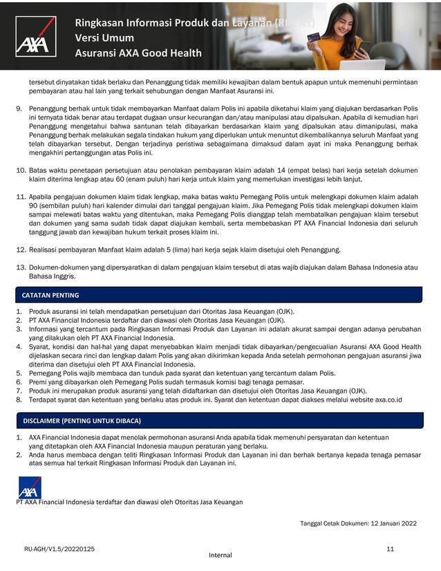 Asuransi AXA Good Health - AXA