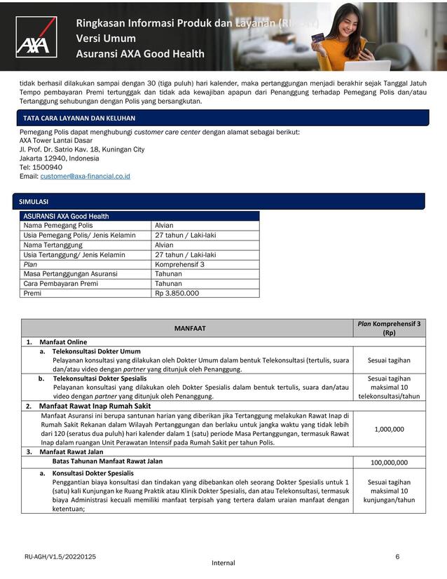Asuransi AXA Good Health - AXA